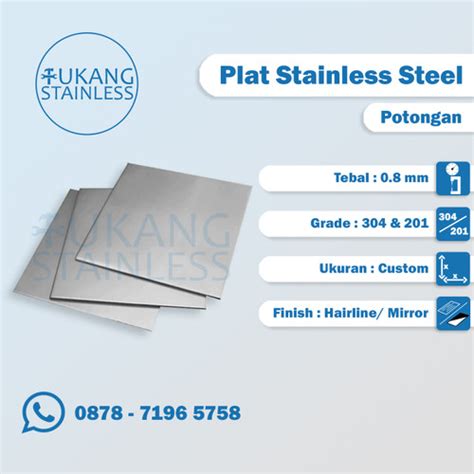 Jual Plat Stainless Steel 08 Mm Plat Stainless Potongan Per Cm 201