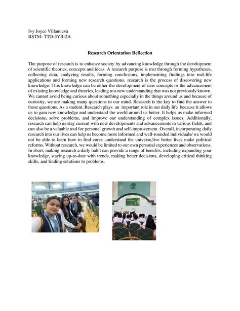 Research Reflection None Ivy Joyce Villanueva Bstm Tto 3yb 2a