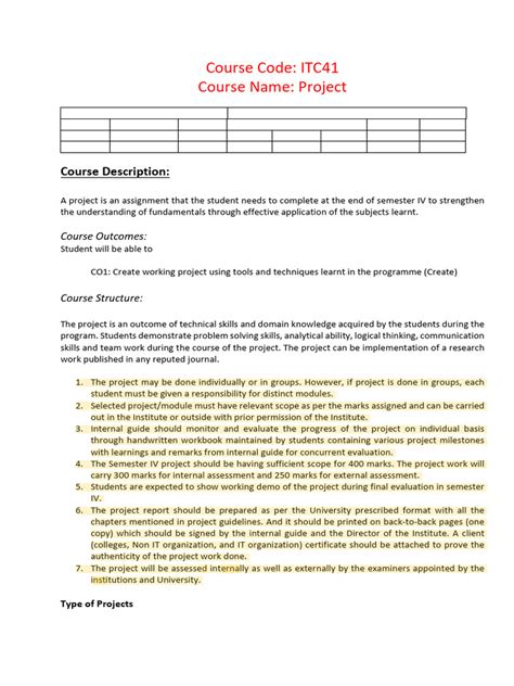 Second Year Project Pdf