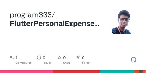 GitHub Program FlutterPersonalExpensesTrackerApp