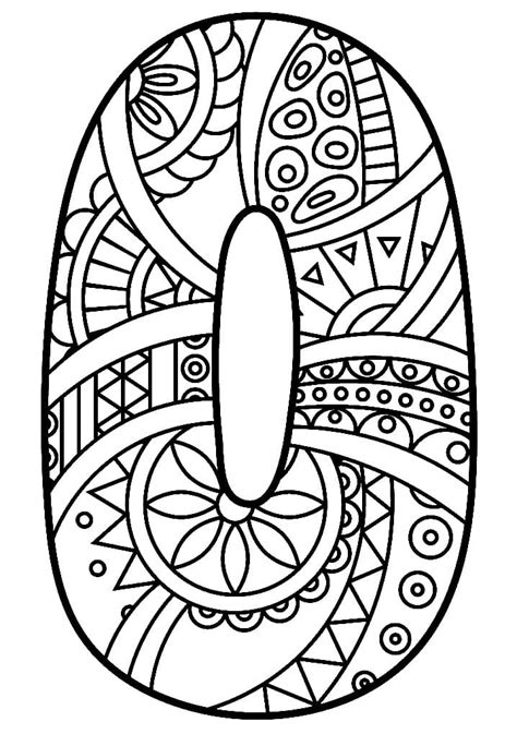 Number 0 Coloring Page