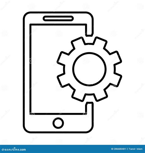 Mobile Configuration Icon In Outline Style Stock Vector Illustration Of Vector Beautiful