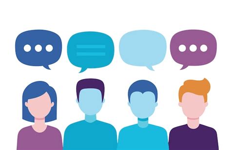 a group of people speech with bubbles icon vector illustration