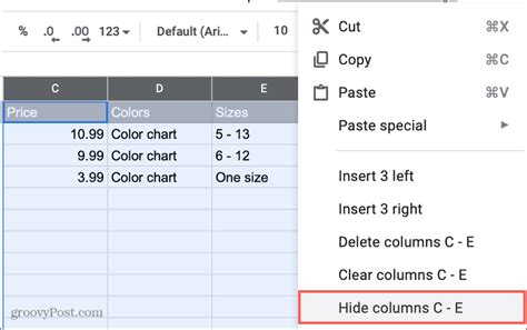 How To Freeze Hide Group And Merge Columns And Rows In Google Sheets