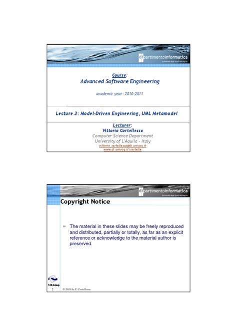 Advanced Software Engineering Lecture 3 Model Driven Engineering Uml Metamodel Download