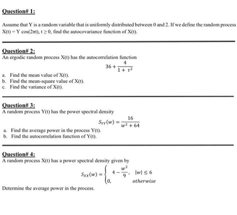 Solved Question Assume That Y Is A Random Variable That Chegg