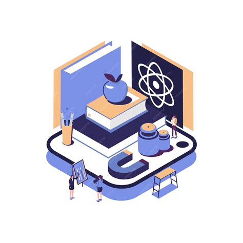 Premium Vector School Subject Physics Flat Style Isometric