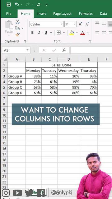 Pankaj Excel Champ On Instagram Transpose In Excel Shortcut In
