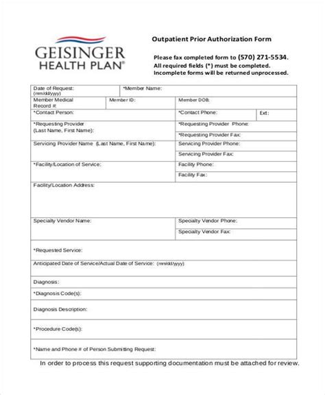 Completing The Ghp Prior Authorization Request Form Geisinger