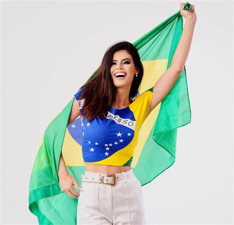 Premium Photo Brazilian Girl Celebrating With The Flag