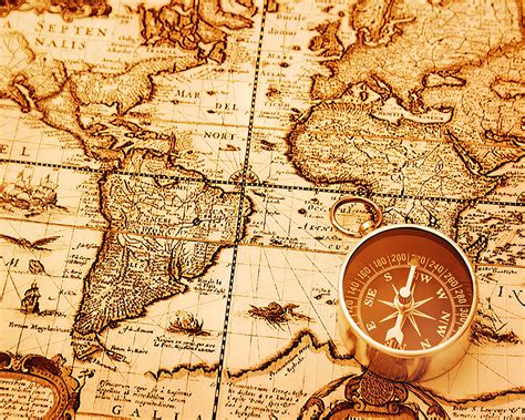 Old World Map And Compass ~ Edible 2d Fondant Birthday Cakecupcake