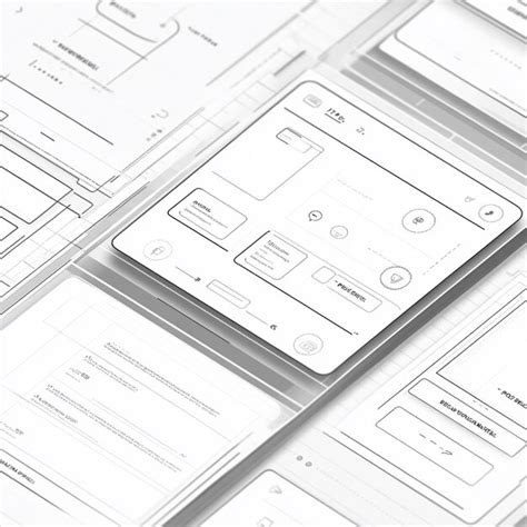 Wireframe Showcasing Navigation And Content Hierarchy For A Mobile App Premium Ai Generated Image