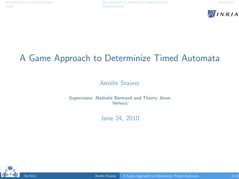 pdf a game approach to determinize timed automata
