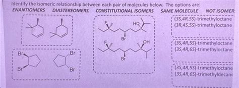Answered Identify The Isomeric Relationship… Bartleby
