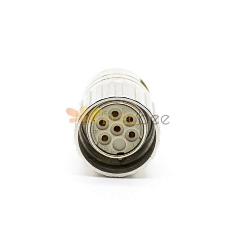Elecbee M23 6pin Female Connectors Solder Type For Cable Shield Straight