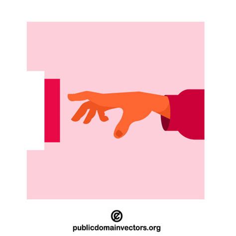 Hand Pressing A Red Button Public Domain Vectors