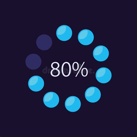 Progress Circular Dot Infographic Chart Design Template For Dark Theme
