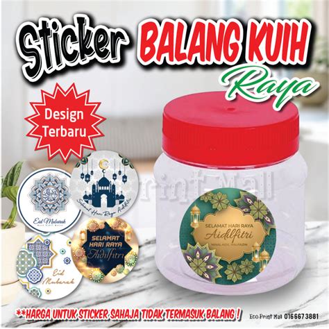 Eco Print Malltandaraya Sticker For Bottlepelekat Biskut Balang