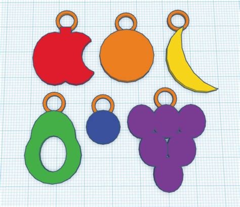 Tinkercad Making Colorful Fruit Keychains Tinkercad