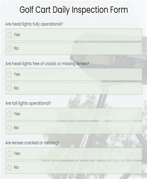Golf Cart Checklist Inspection At Francisco Bush Blog