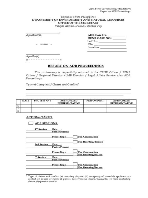 Adr Form 12 Report Pdf