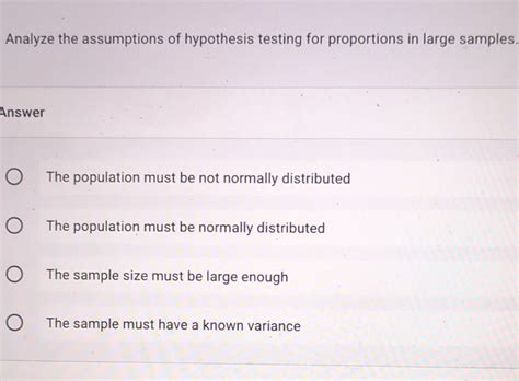 Analyze The Assumptions Of Hypothesis Studyx