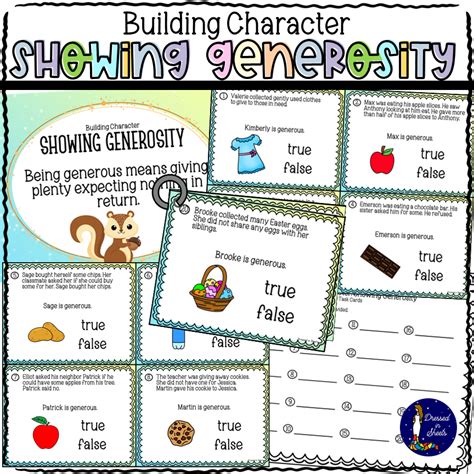 Building Character Showing Generosity Task Cards Made By Teachers