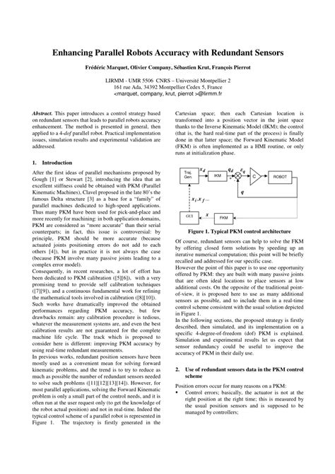 Pdf Enhancing Parallel Robots Accuracy With Redundant Sensors