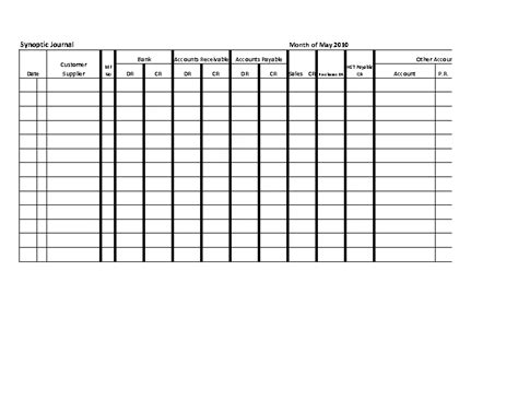 Synoptic Journal Template Excel Pdfsimpli