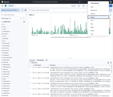 Discover Histogram Does Not Fill Its Container When Time Interval Is