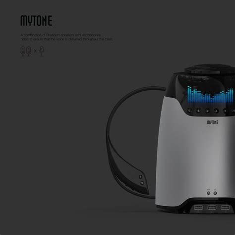 디자인티엠티에 의해 디자인된 마이크와 스피커