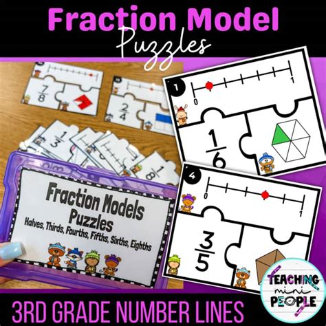 Fraction Models Math Centers Hands On Fraction Task Cards 3rd Grade
