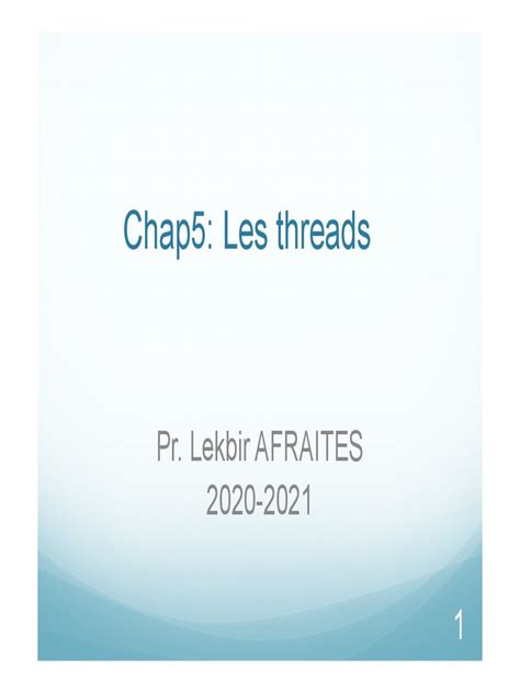Chap5 Threads Pdf Thread Informatique Programmation