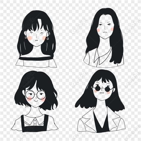 무색 짧은 글꼴 아바타편필검은캐릭터 Png 일러스트 무료 다운로드 Lovepik