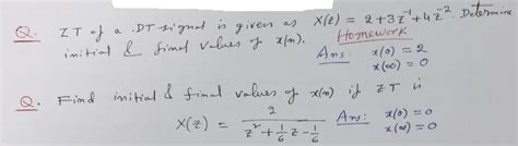 Initial Value Theorem Z Transform Engineerstutor