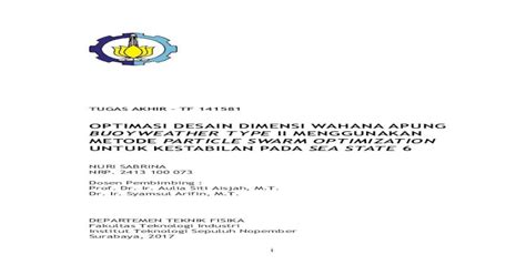 (PDF) OPTIMASI DESAIN DIMENSI WAHANA APUNG BUOYWEATHER … · xi optimasi desain dimensi wahana ...