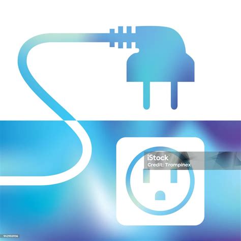Electrical Connection Wire Plug And Socket Symbol Electricity Stock