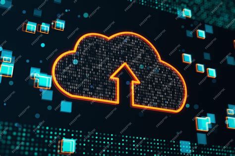 Premium Photo Cloud Computing And Data Transfer Concept With Digital Cloud Symbol With Arrow