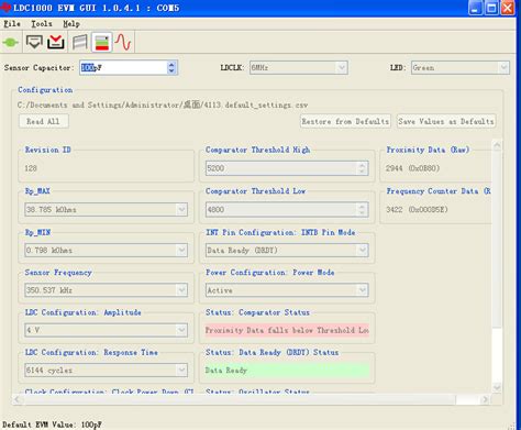 LDC GUI Disconnect Sensors Forum Sensors TI E E Support Forums