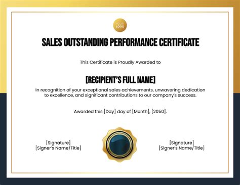 Outstanding Performance Certificate Template Free Performance Award