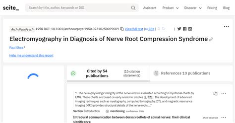 Electromyography In Diagnosis Of Nerve Root Compression Syndrome [scite Report]