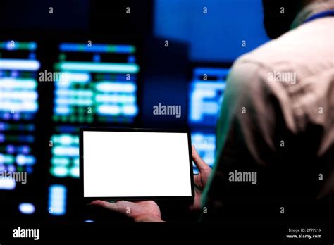 adept repairman conducting routine auditing of data center server racks