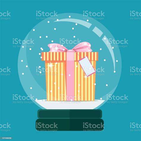 전나무나무와 내부 평면 스타일에서 크리스마스 스노우 글로브 새 해 유리 공 겨울에 대한 스톡 벡터 아트 및 기타 이미지 겨울 공 스포츠 장비 공예 Istock