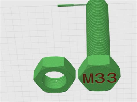 Bolt And Nut M33 By Florin Makerworld Download Free 3d Models