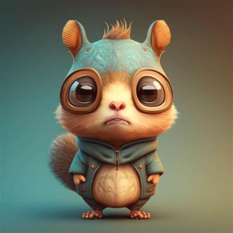 Premium Ai Image A Close Up Of A Cartoon Squirrel Wearing A Jacket
