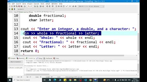 Class 11 How To Take Multiple Data Type Input Using Cin In C Plus Plus 2024 Youtube