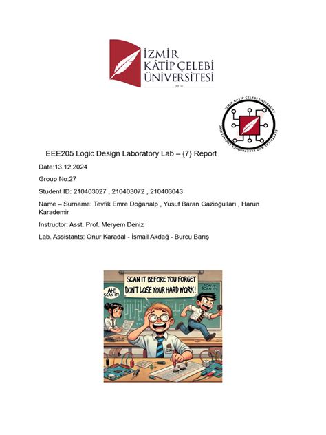 Eee205 Logic Design Laboratory Lab7 Group27 Pdf Pdf Computer Engineering Electronic