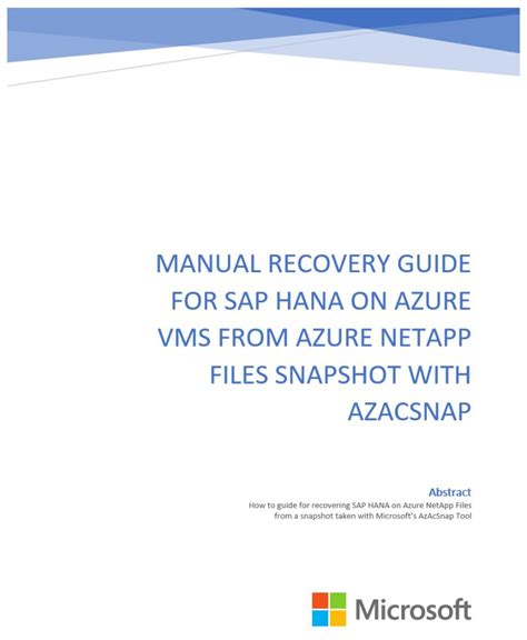 marc böhnke on linkedin manual recovery guide for sap hana on azure