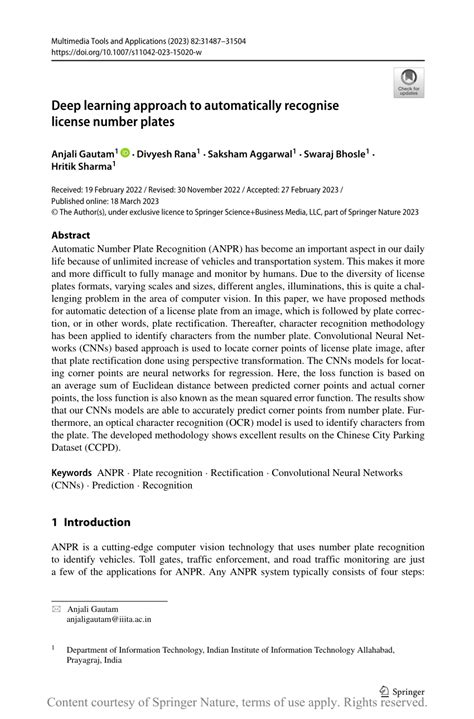 Deep Learning Approach To Automatically Recognise License Number Plates